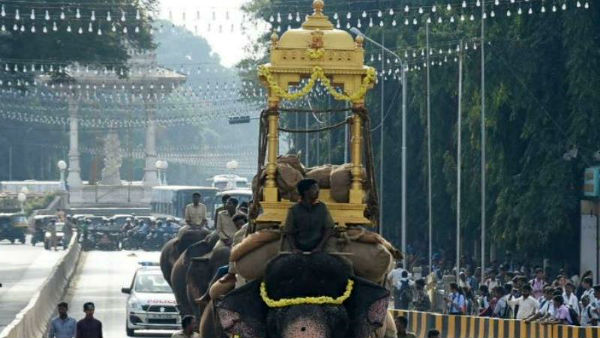 ಮರದ ಅಂಬಾರಿ ಹೊತ್ತು ಹೆಜ್ಜೆ ಹಾಕಿದ ಅರ್ಜುನ | Arjun Elephant Weight Bearing ...